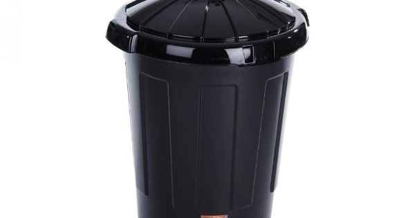 Dustbin & Lid Black 80ltr Wham Eden 69844